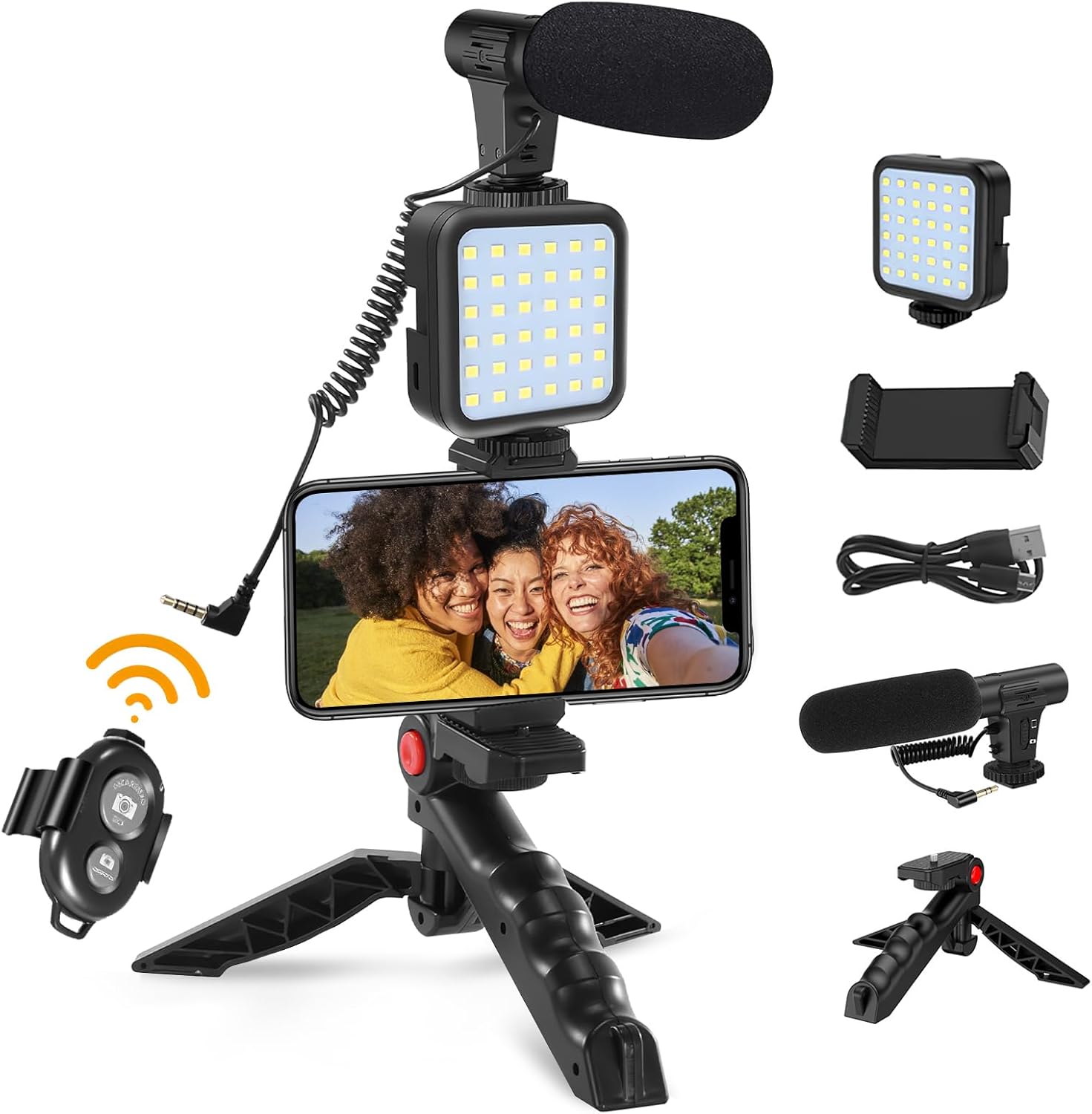 Vlogging Kit, Compatible Video Vlog Kit with Microphone LED Light ...