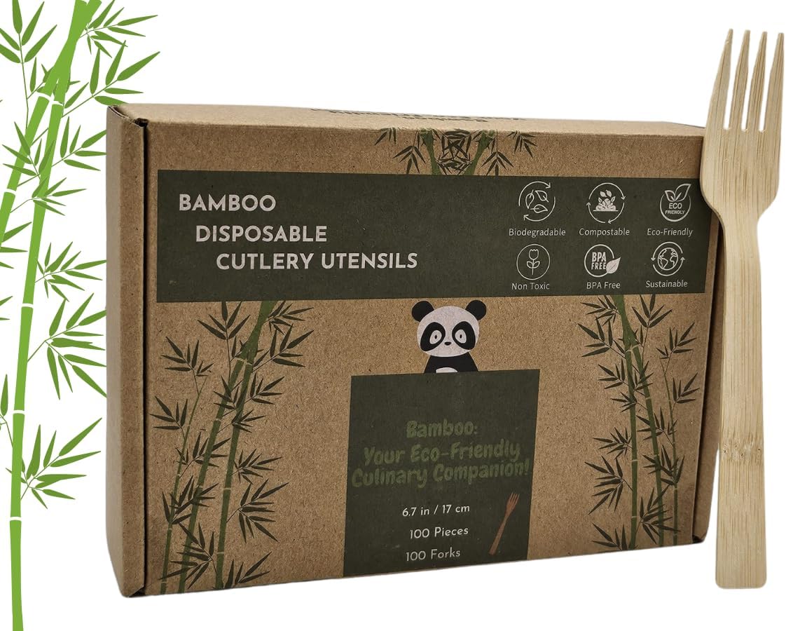 Amazon.com: Disposable Wooden Forks by Bamboodlers | 100% All-Natural ...