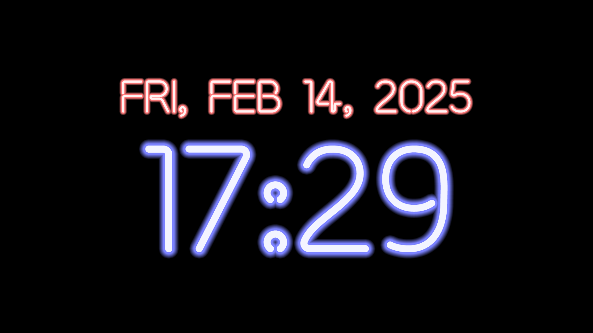 Neon Digital Clock: Glow Neon Clock, Standby Screensaver, Always On ...