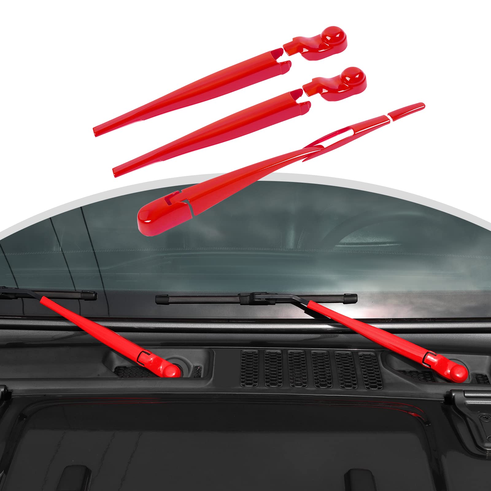 Amazon.com: CheroCar Windshield Wiper Blades Trim Cover,Front Rear ...