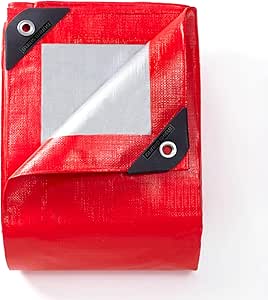 GUARD SHIELD Red/Silver Tarp Waterproof 16x20 Feet Heavy Duty Tarps ...