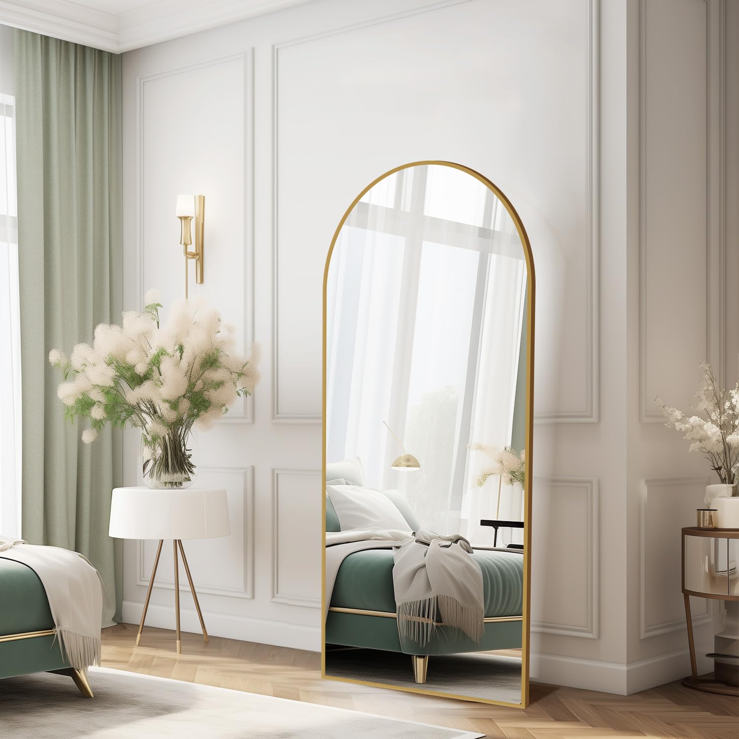 Snapklik.com : Arched Full Length Mirror 58"x18", Free Standing Wall ...