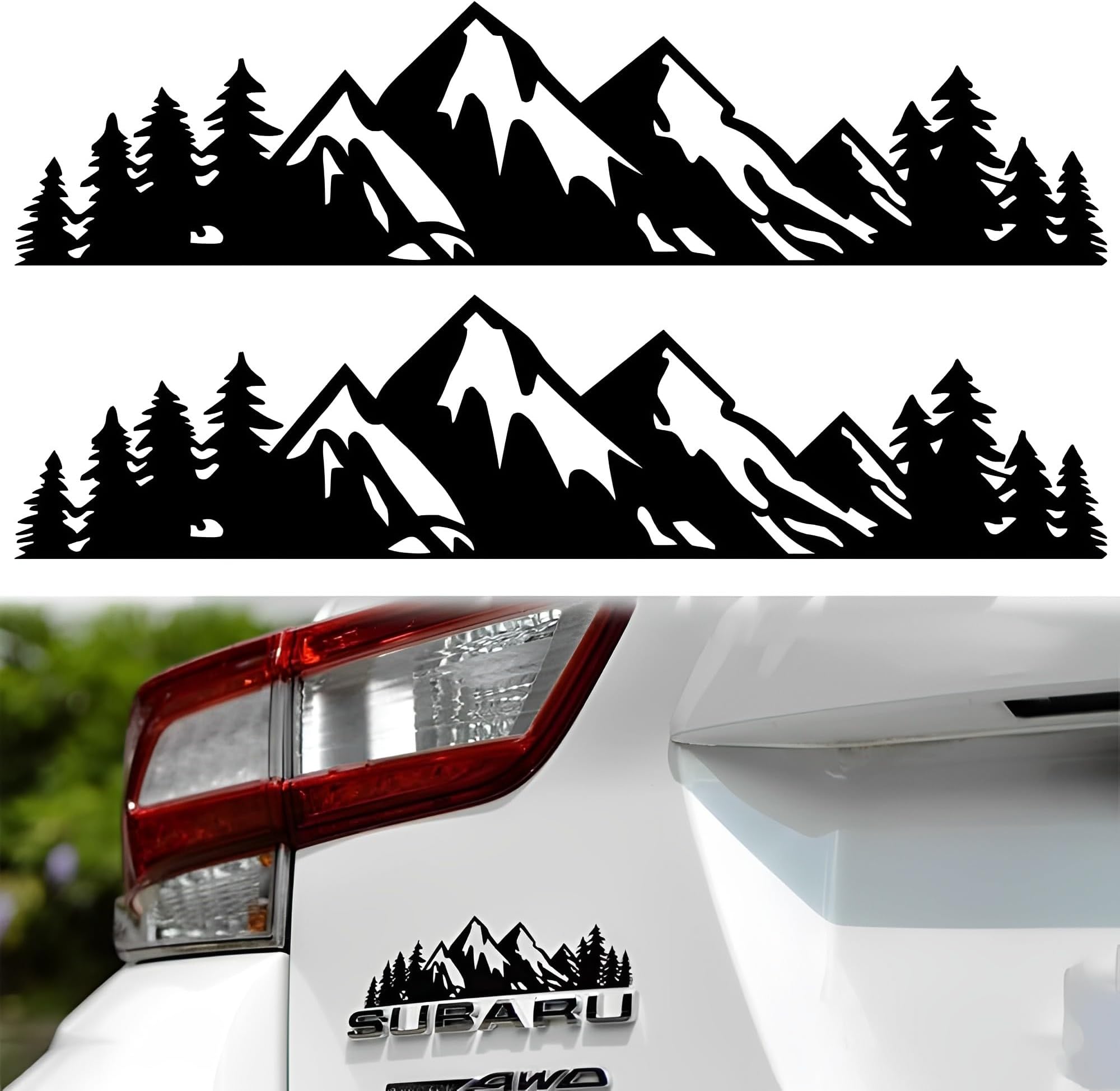 Snow Mountain Tree Stickers for Car Decal, 7" Mountains Graphic Logo ...