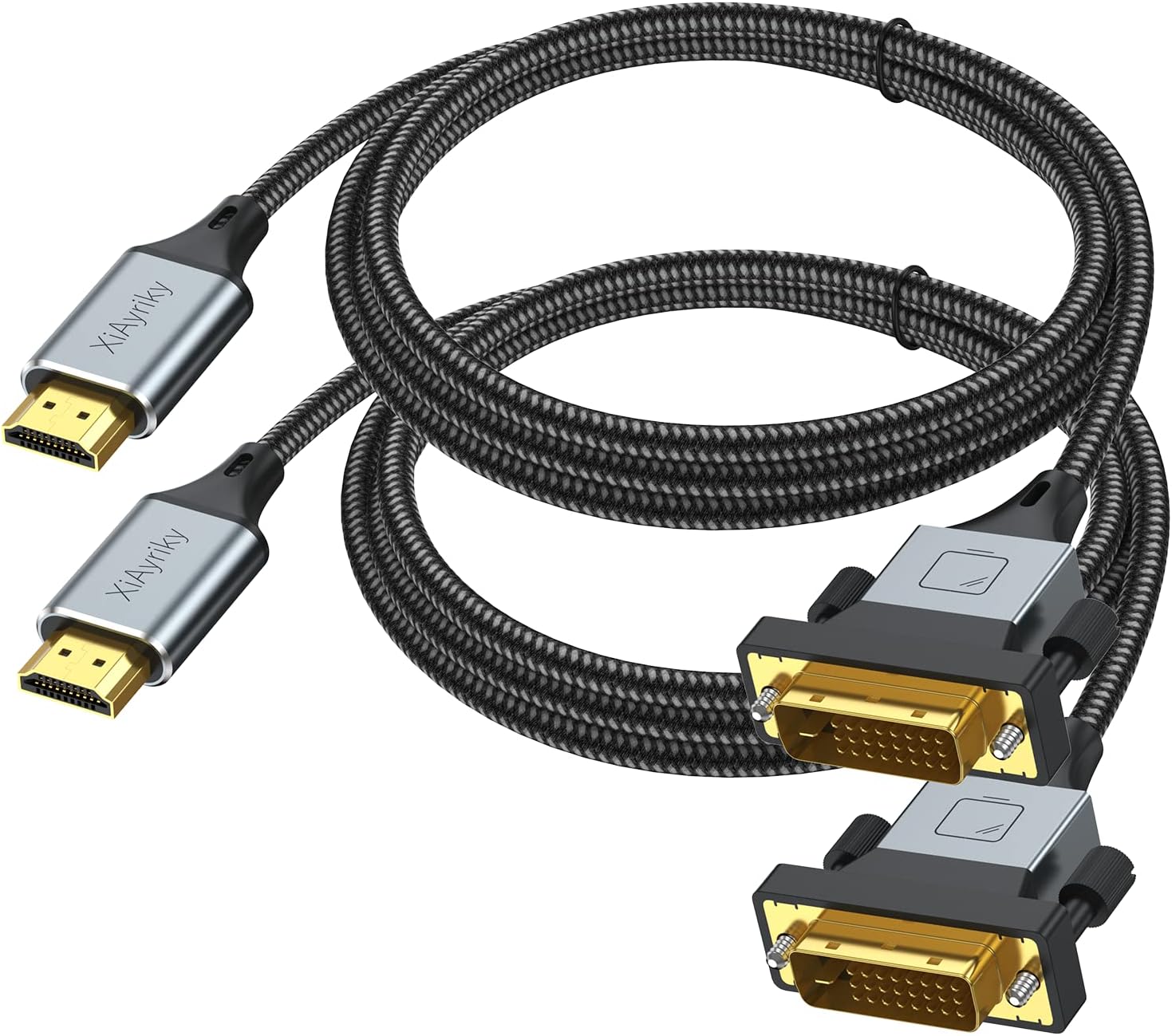 Amazon.com: HDMI to DVI Adapter Cable 2-Pack, 6 Ft Bidirectional DVI to ...