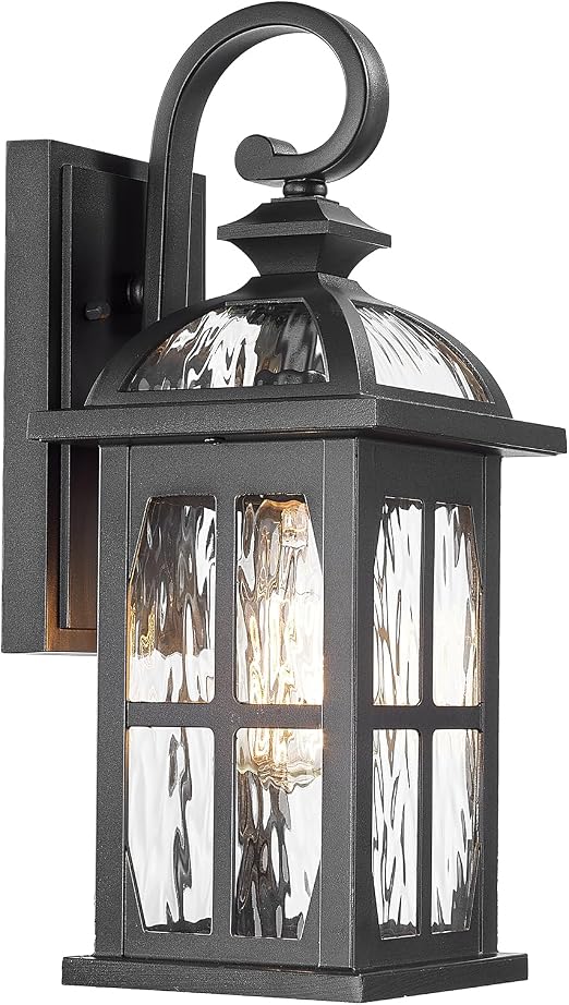 Darkaway Outdoor Wall Light Exterior Light Fixture with Water Ripple ...