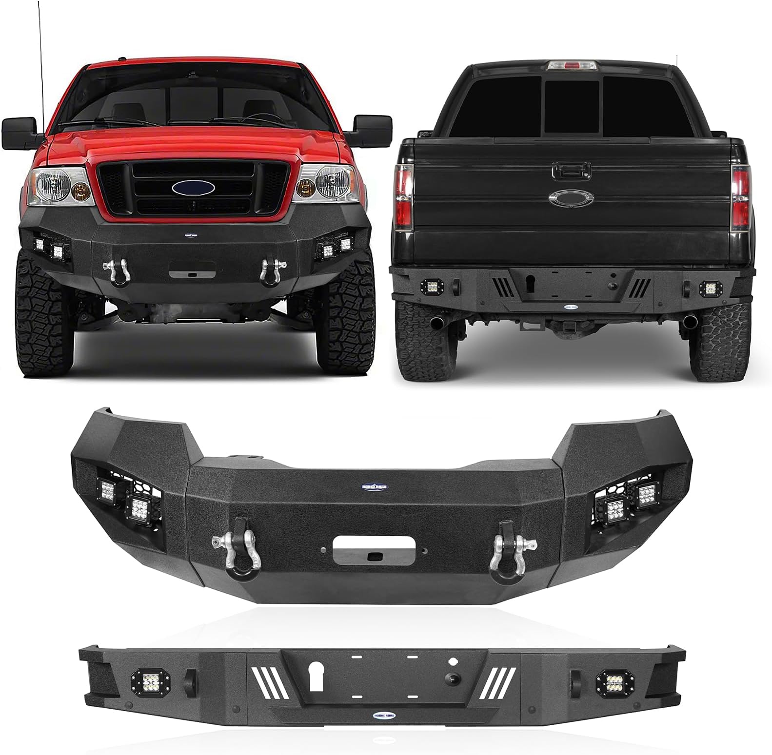 Amazon.com: Hooke Road 06-08 F150 Full Width Front Bumper w/Winch Plate ...