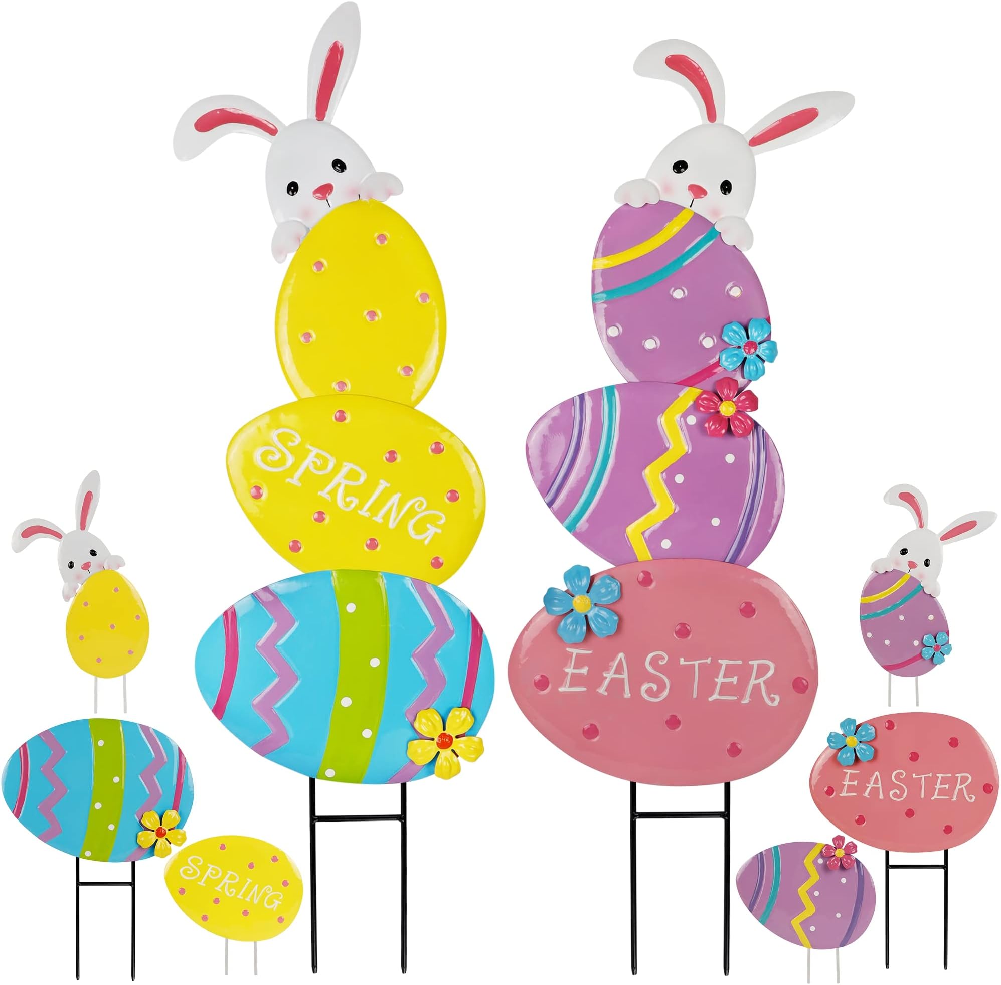 Amazon.com: Umigy 3 Pcs Easter Yard Sign Bunny Outdoor Sign with Stakes ...
