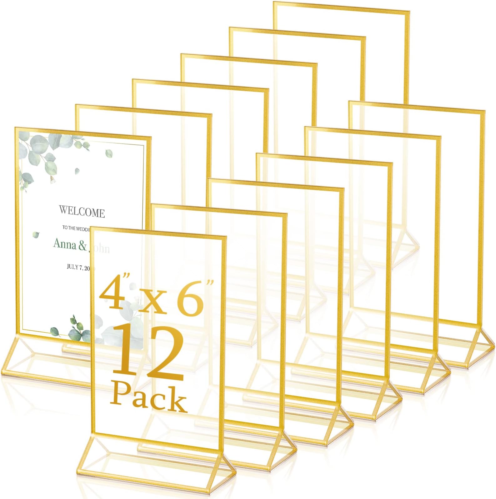 Amazon.com: 6 PCS. Acrylic Table Number Holder , 4 x 6 Table Number ...