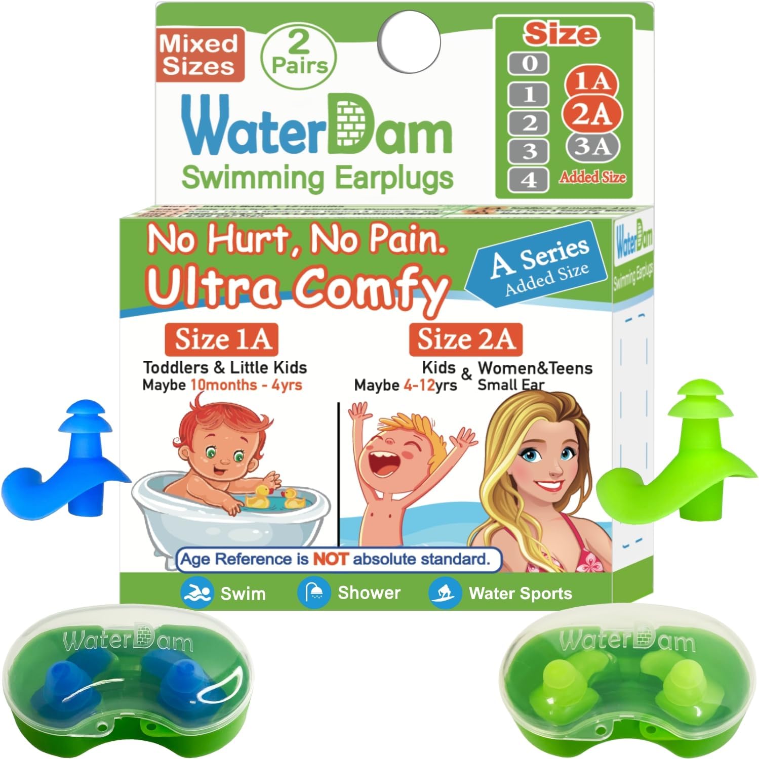 Amazon.com: Swimming Ear Plugs for Kids,3 Pairs Waterproof Silicone ...