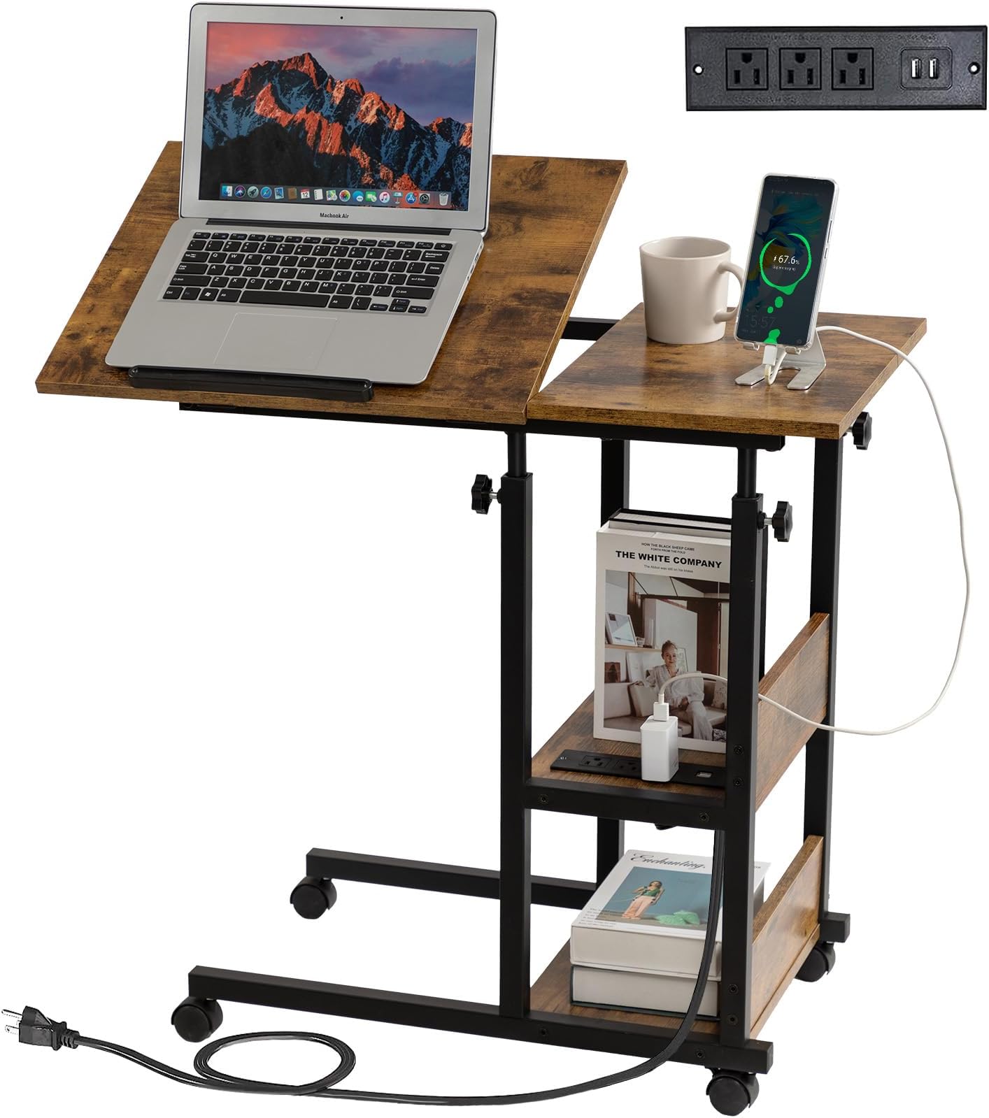 Amazon.com: Adjustable Bedside Table, Adjustable Height Side Table ...