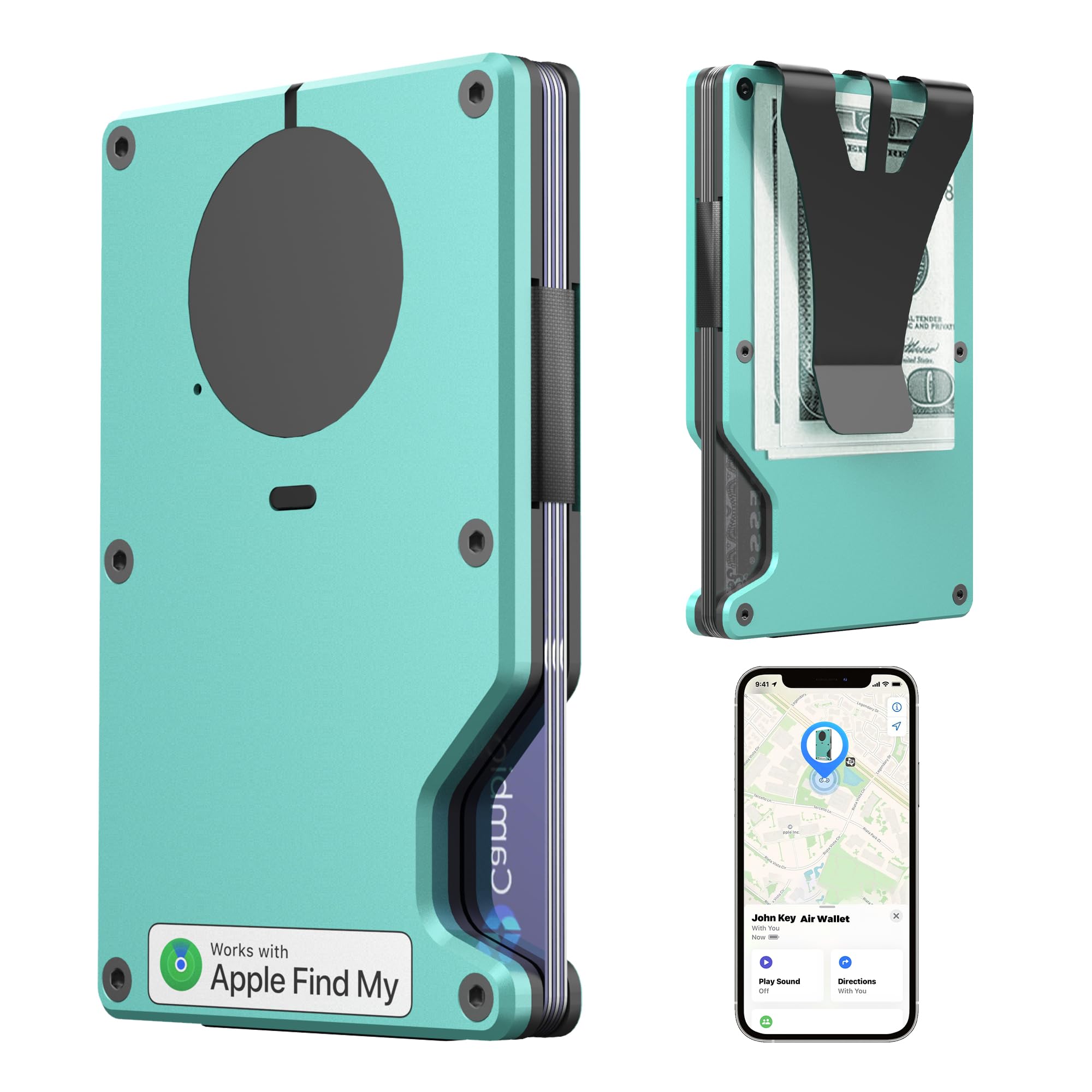 Amazon.com: Air Wallet, Minimalist Wallet with Built in Airtag Chip ...