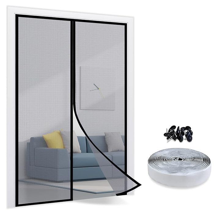 Buy TheFitLife Magnetic Fly Screen for Door - 100% Fibreglass Fly Mesh ...