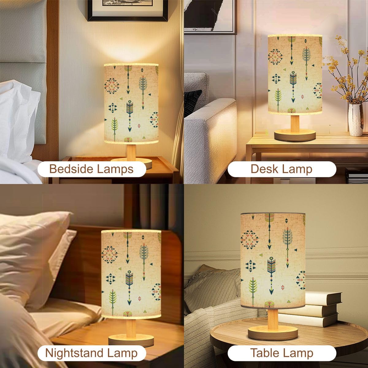 Native American Design Touch Lamps Bedside Lamp For Bedroom, Seamless