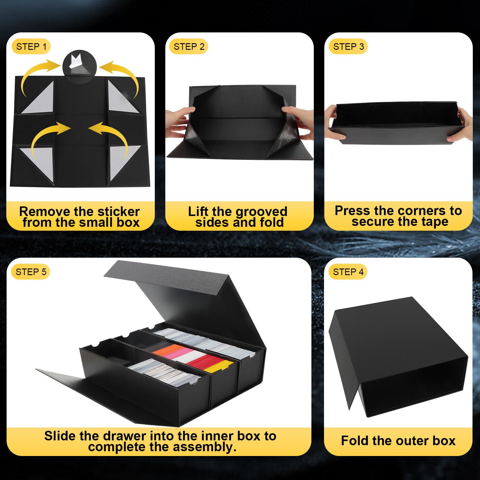 Snapklik.com : QLOUNI 3-Pack Trading Card Storage Box, Holds 9000+ Bulk ...
