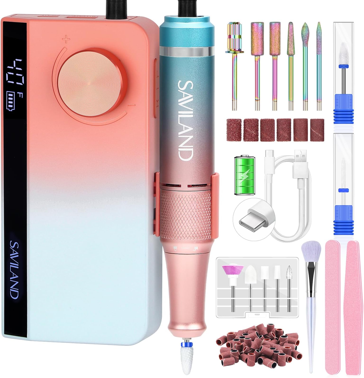 Amazon.com: SAVILAND Electric Nail Drill Professional: 40000RPM Upgrad ...