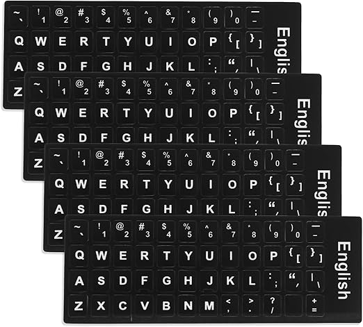 Keyboard Letter Stickers, 4 Pcs Universal English Laptop Keyboard ...
