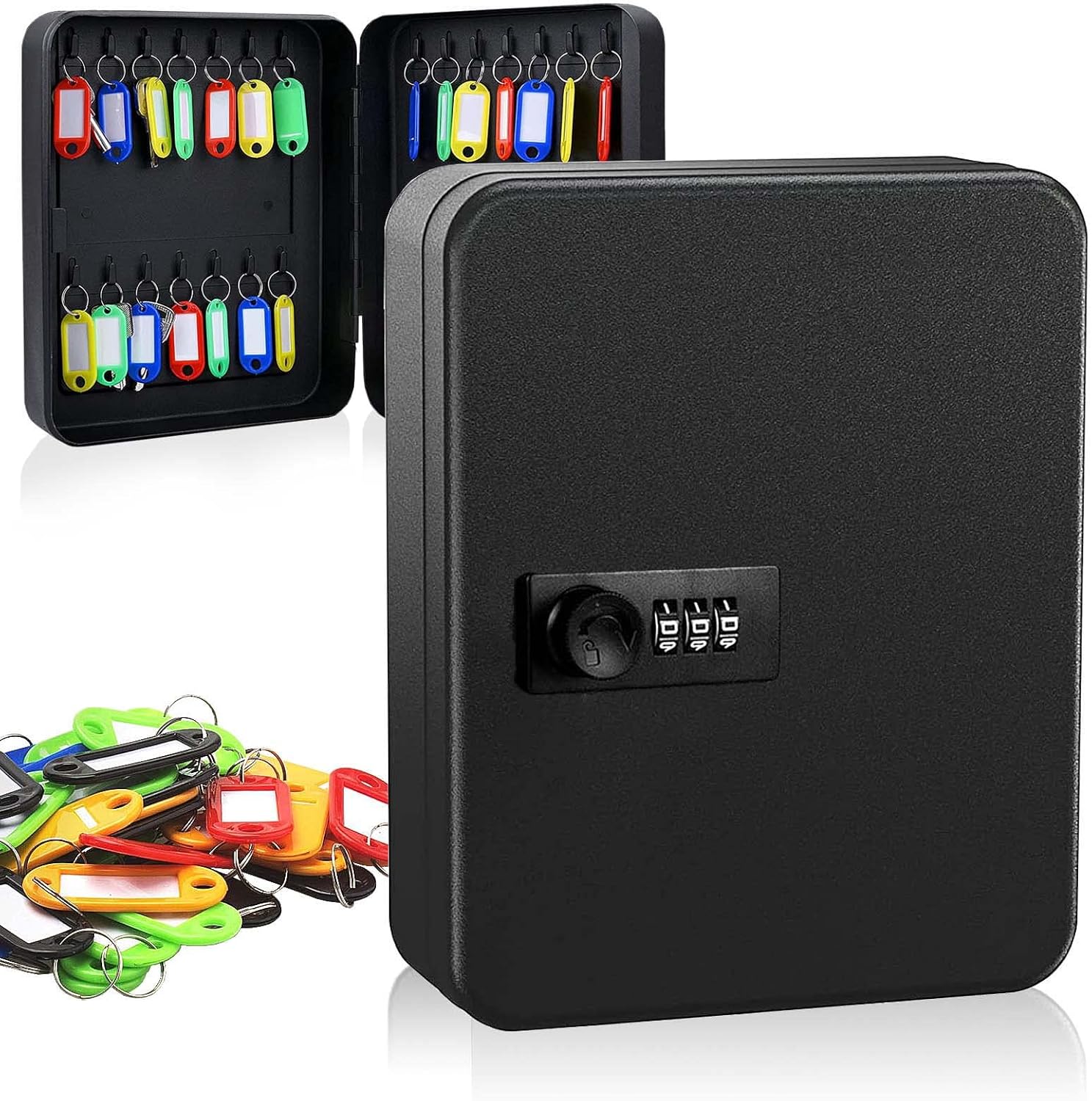 28 Key Safe Wall Mounted Key Box Outdoor, Combination Key Safe Steel ...