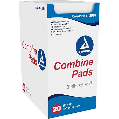 Amazon.com: MED PRIDE Sterile Abdominal- ABD Combine Pads| 20-Pack, 5 x ...