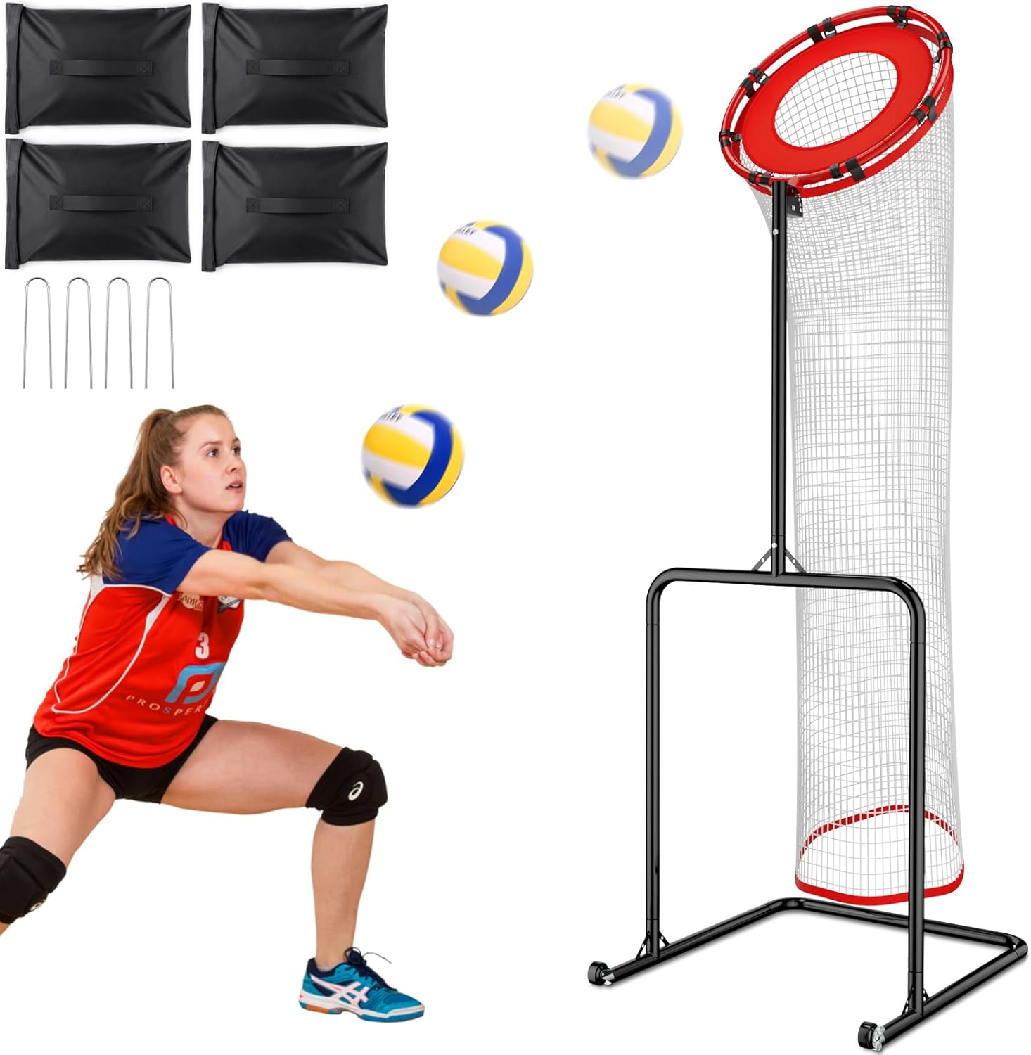 Amazon.com : TOBWOLF Portable Setter Volleyball Training Net ...