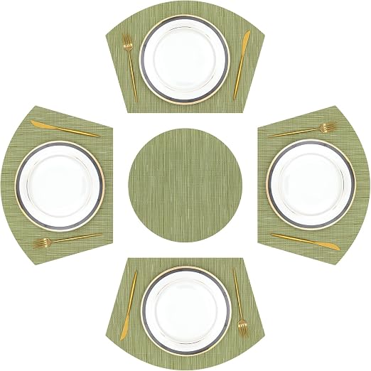 Amazon.com: SHACOS Large Size Wedge Shape Placemats with Centerpiece ...