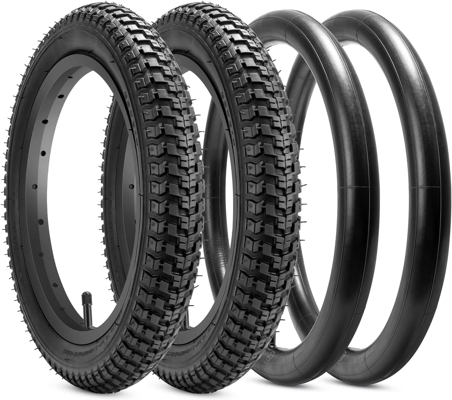 YunSCM 2 Pack 14 inch Bike Tyres 14x2.125 ETRTO 57-254 and Bike Inner Tubes 14x1.75/2.125 AV32mm ...