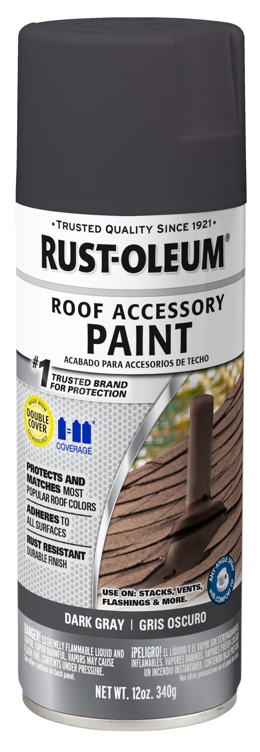 Rust-Oleum 302123 Roofing Accessory Coating Spray, 12 oz, Dark Gray ...