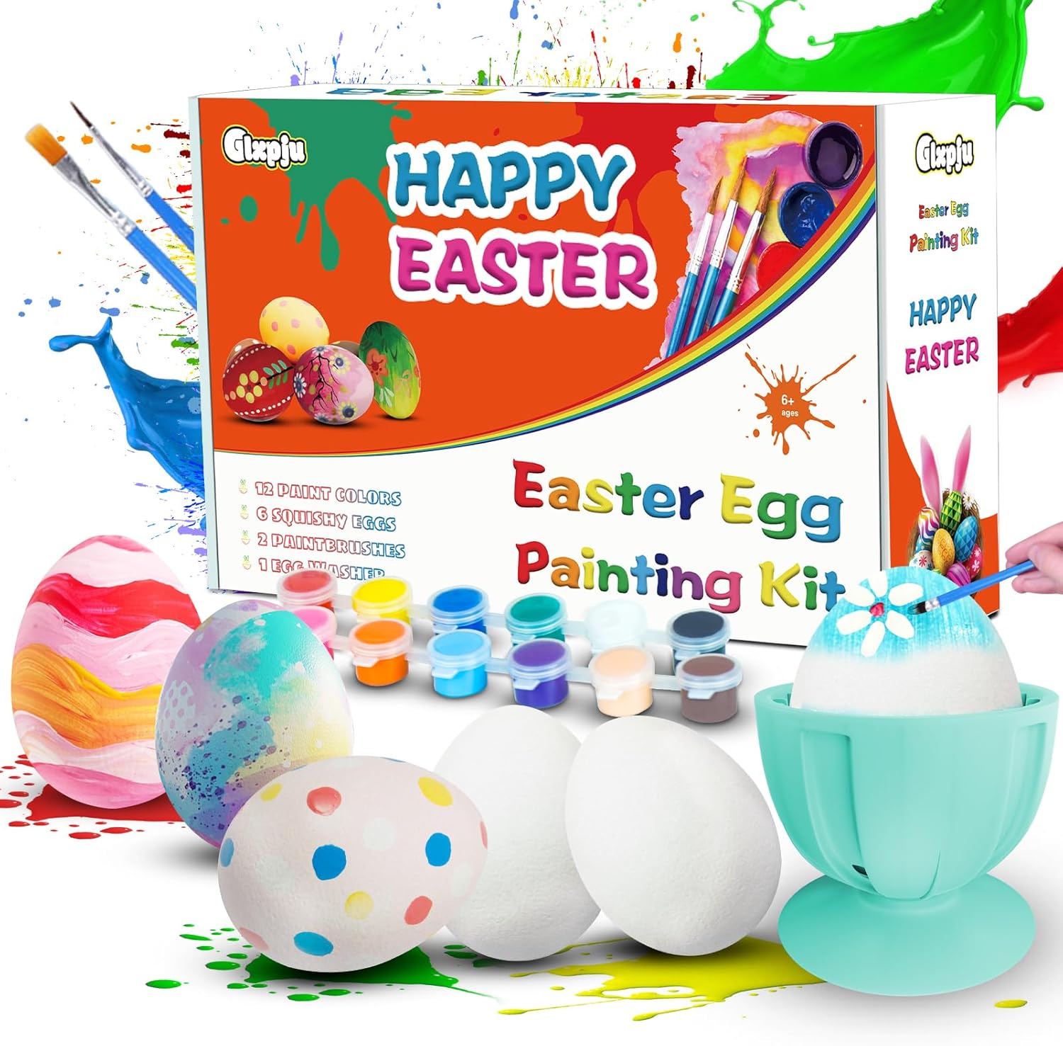 Amazon.com: GLXPJU Easter Eggs Painting Kit-Reusable Paintable Eggs ...