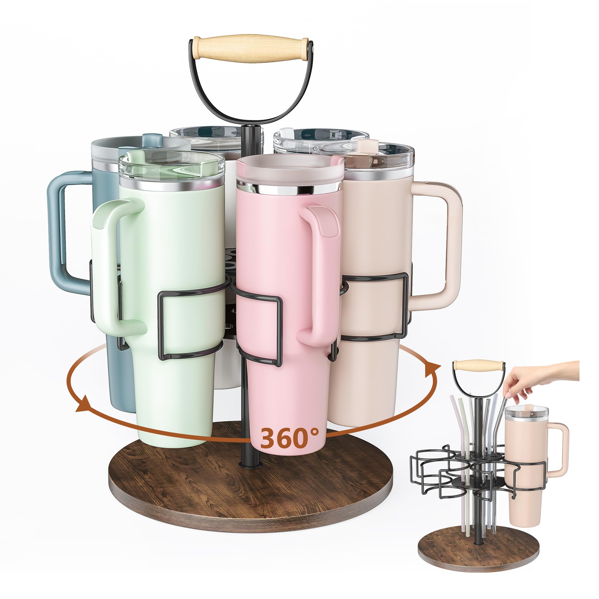 Amazon.com: SEFILENCE Stanley 40 oz Cup Organizer with Handle, Rotating ...