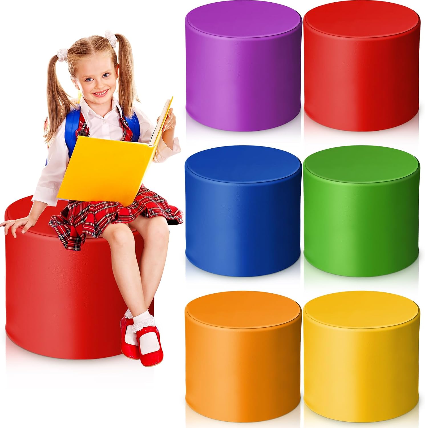 Amazon.com: Wesiti 6 Pcs Flexible Seating for Kids 12" Classroom Round ...