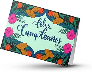Spanish Happy Birthday card in Spanish language Feliz cumpleaños. Size ...