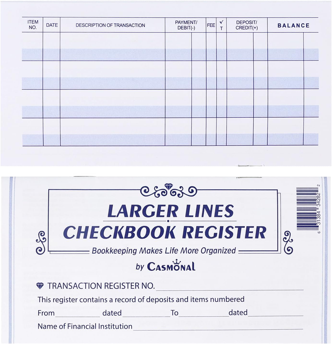 Amazon.com : 24 Pack Larger Lines Checkbook Register, Check Registers ...