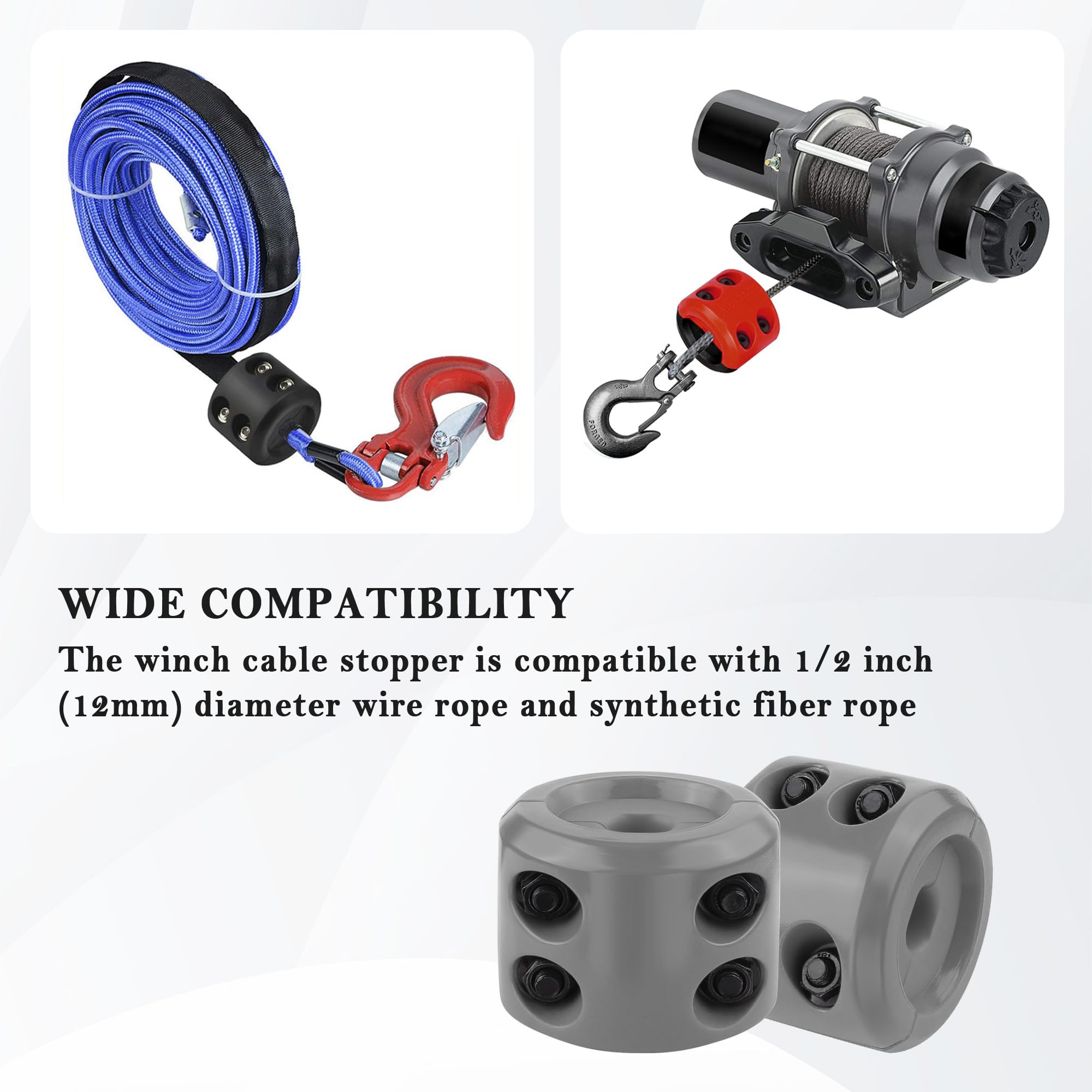 Snapklik.com : Rubber Winch Stopper For Cable & Synthetic Rope,Colorful ...
