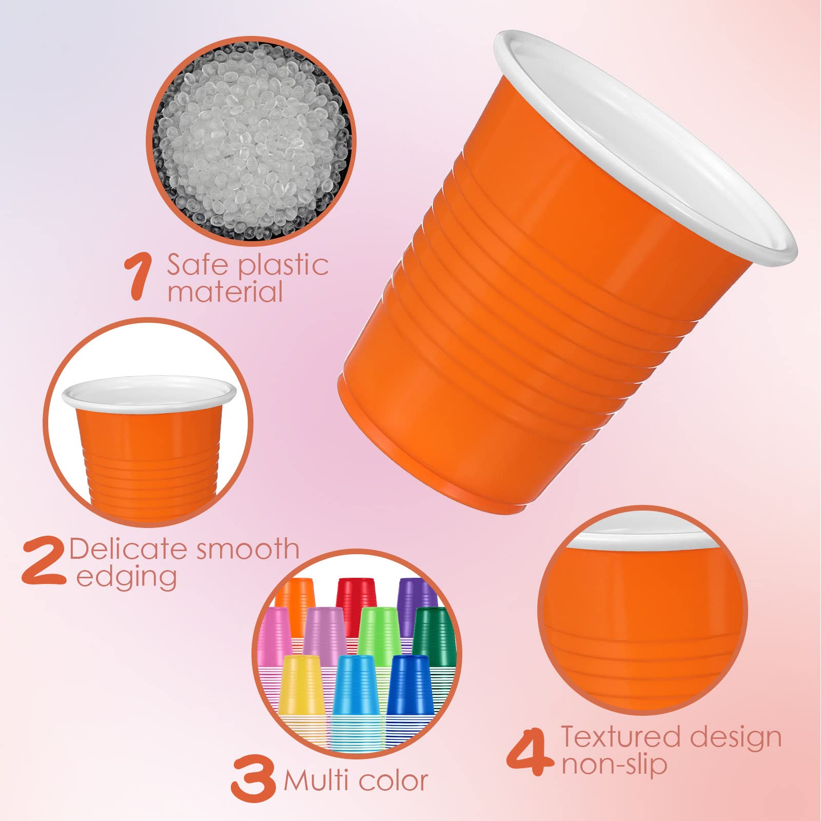 1000 Pcs 5 OZ/150 Ml Disposable Party Plastic Cups Assorted Colors ...