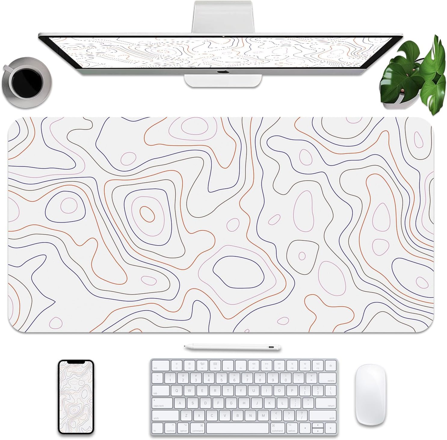 BLESWIN sous-Main 80 x 40 cm, pour Ordinateur Portable, avec Cuir ...