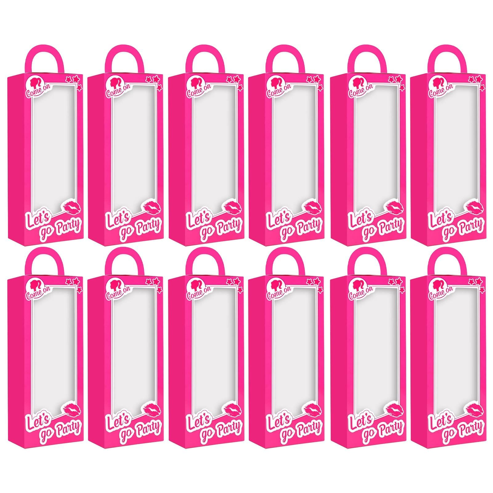 12Pcs Pink Girls Party Favor Boxes Pink Doll Gift Boxes Hot Pink ...