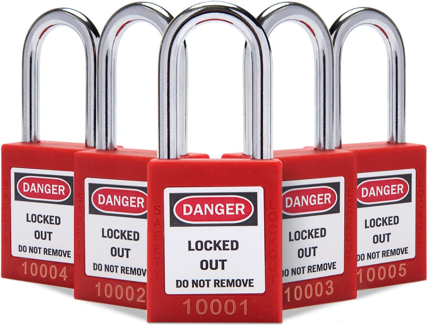 LEONAKO Lockout Tagout Locks, 5 Red Loto Lock Set, Safety Locks Keyed ...