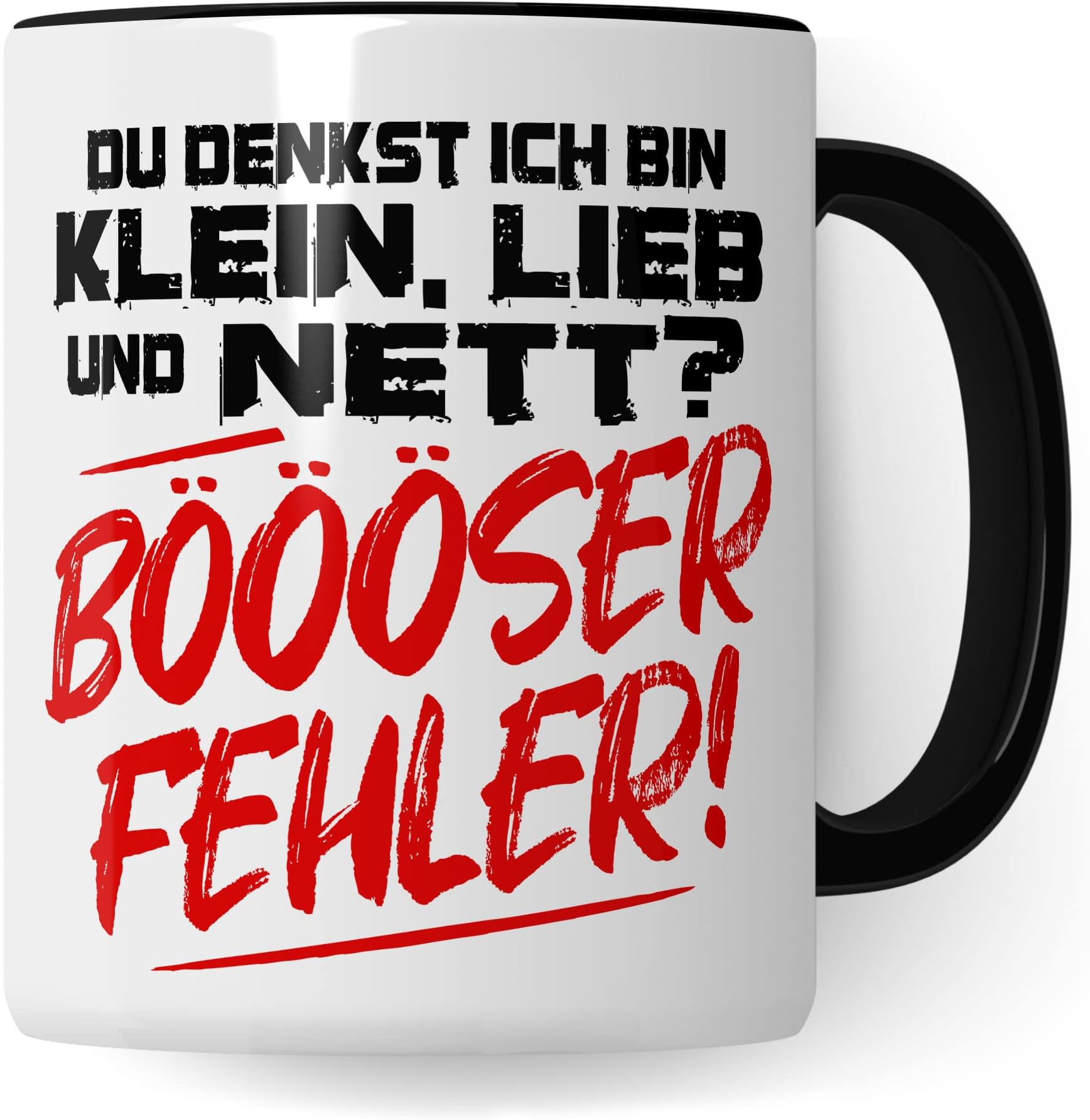 Spruch-TasseIch beobachte Euch Alle Innen & Henkel Schwarz/Neugierig ...