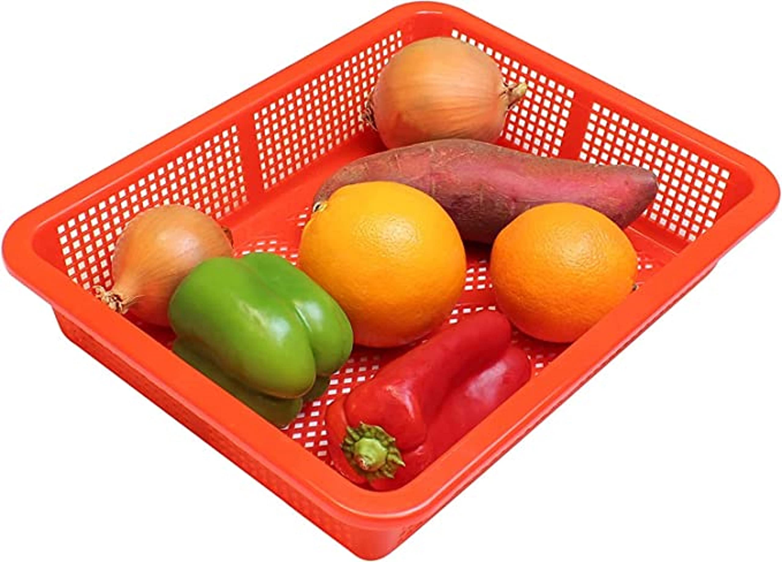 Snapklik.com : 14-1/4" X 11-1/4" Square Colander Strainer Basket Red ...