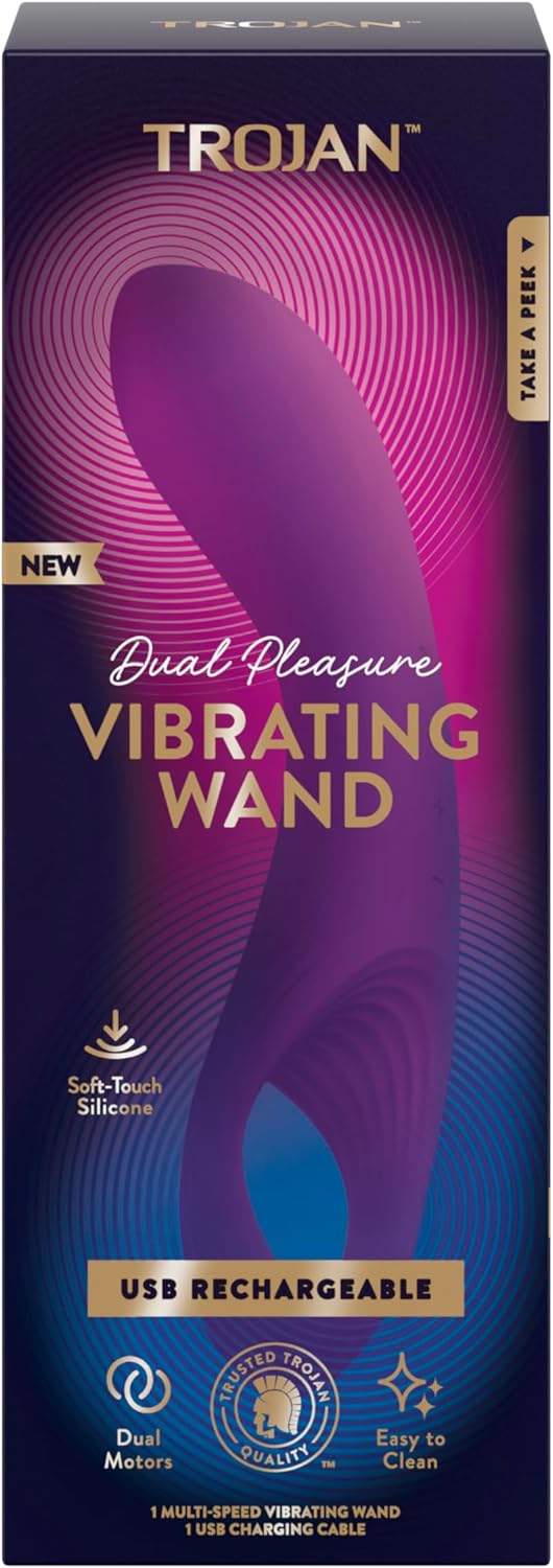 Amazon.com: TROJAN Dual Pleasure Vibrating Wand for Couples : Health ...