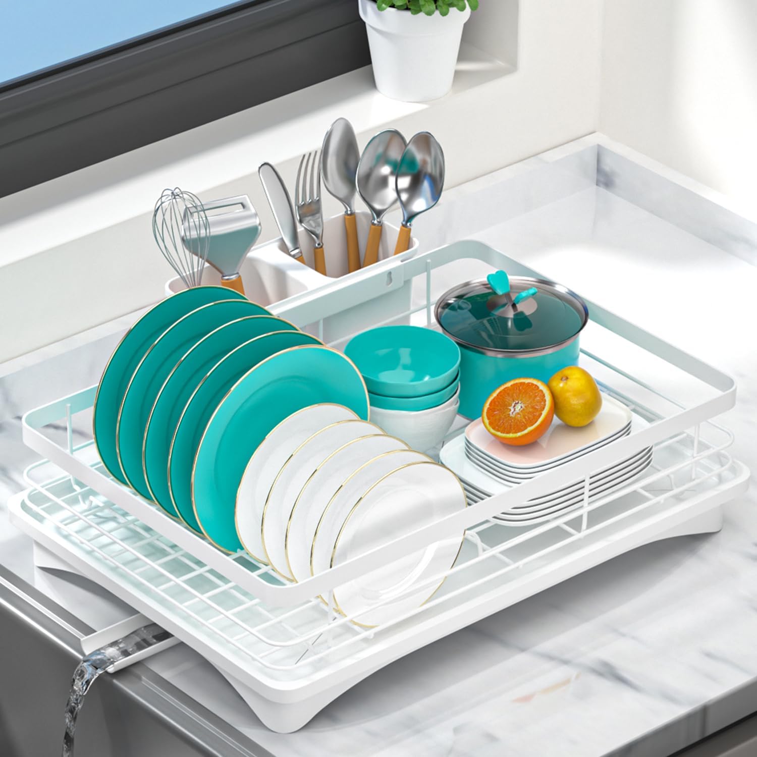 Amazon.com - Urackify Dish Drying Rack, High-Sided Dish Rack for ...