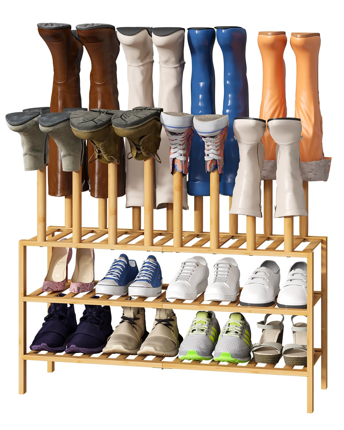 Amazon.com: viewcare Boot Rack with Shoe Rack, Long Boot Rack Organizer ...