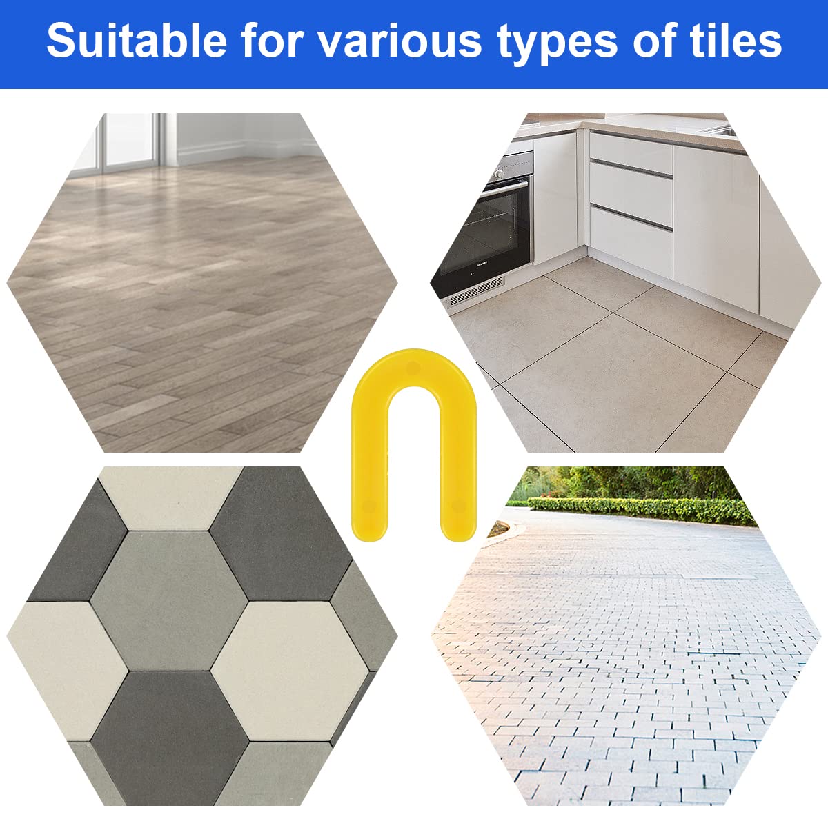 Tile Leveling System Tile Spacers 3/16 Inch, 300 pieces Horseshoe Shim ...