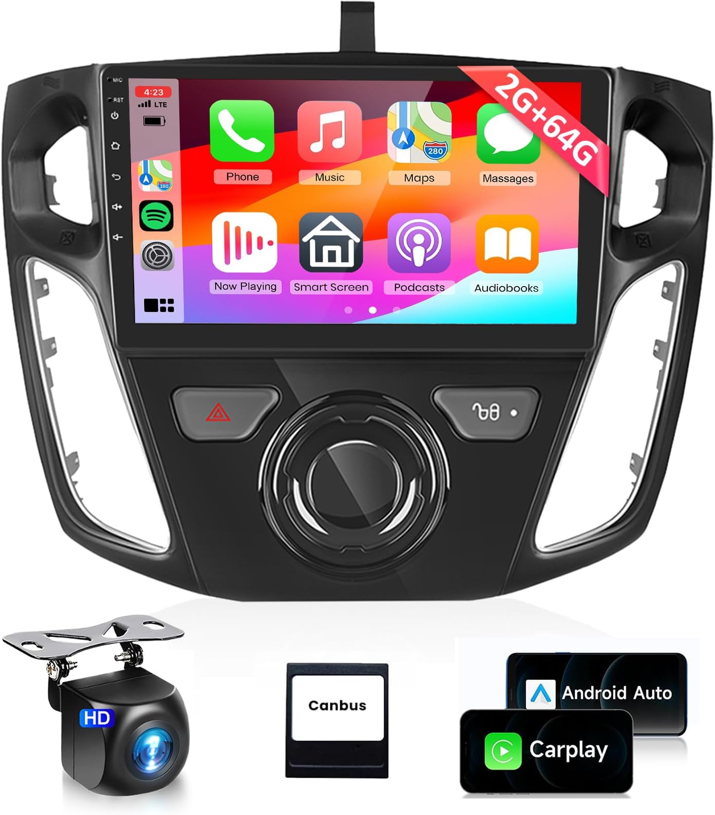 Amazon.com: 【HiFi 16EQ】 2G 64G Car Stereo for Ford Focus 2012-2018 ...