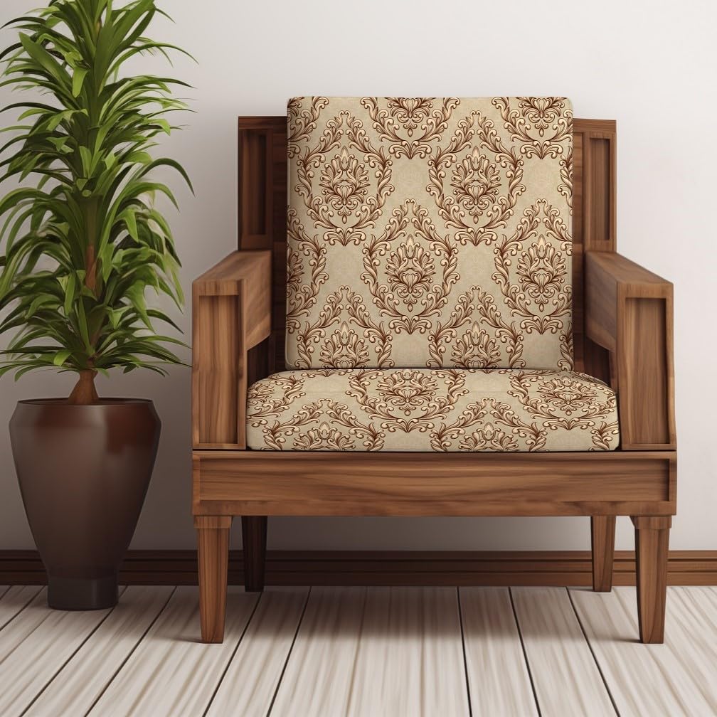 Decorian Polycotton Stretchable Printed Solid Sofa Slipcovers, Wooden ...