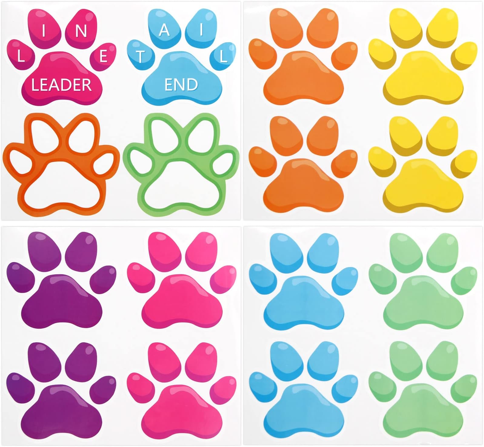 Amazon.com: Outus 30 Pcs 6 Inch Paw Prints Floor Stickers for Classroom ...