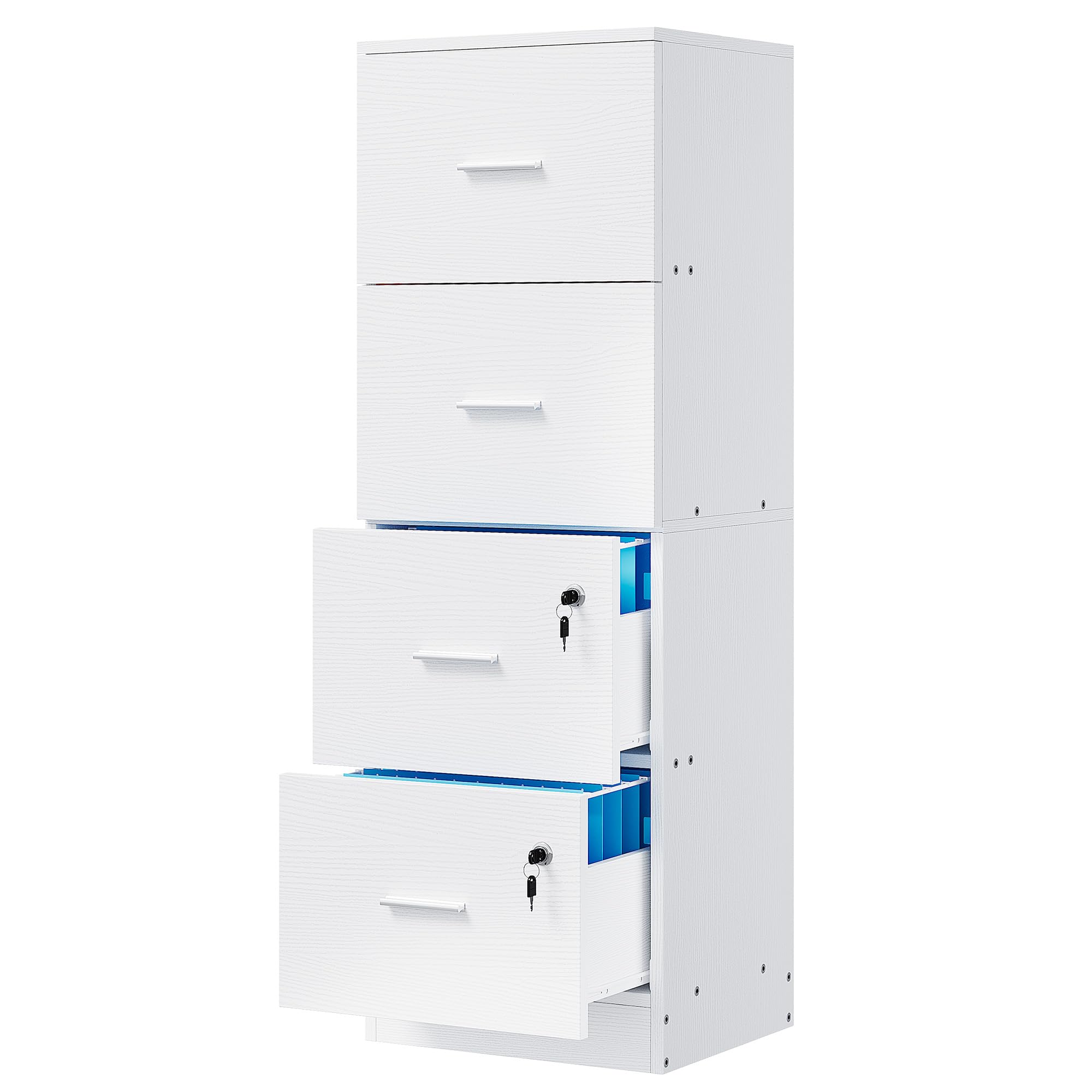 YITAHOME Filing Cabinet with 4 Drawers, Lockable Cabinet, 127.5 cm High ...