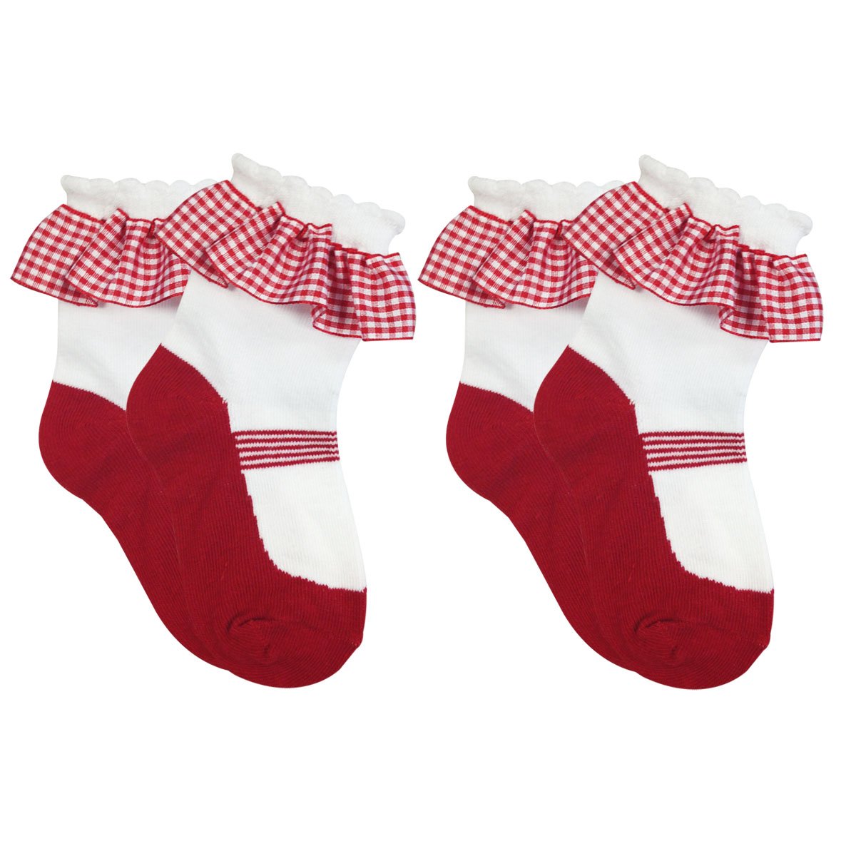 Amazon.com: Wrapables Red Mary Jane Socks with Ruffle for Toddler Girl ...