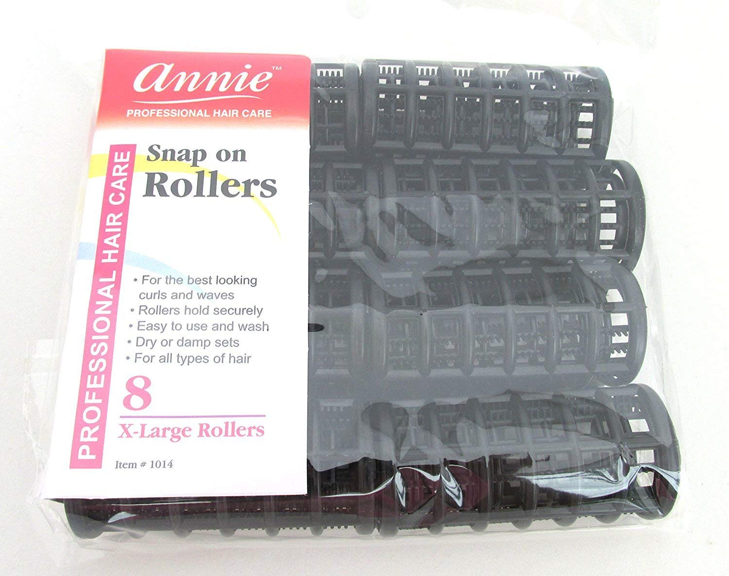 Amazon.com : Annie Snap On Magnetic Rollers 1 1/8" Black 8 pack : Hair ...