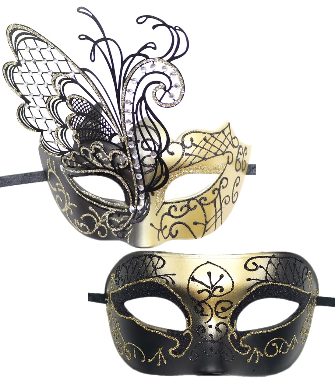 Awlsyj Couples Masquerade Mask Metal Roman Venetian Halloween Mardi ...