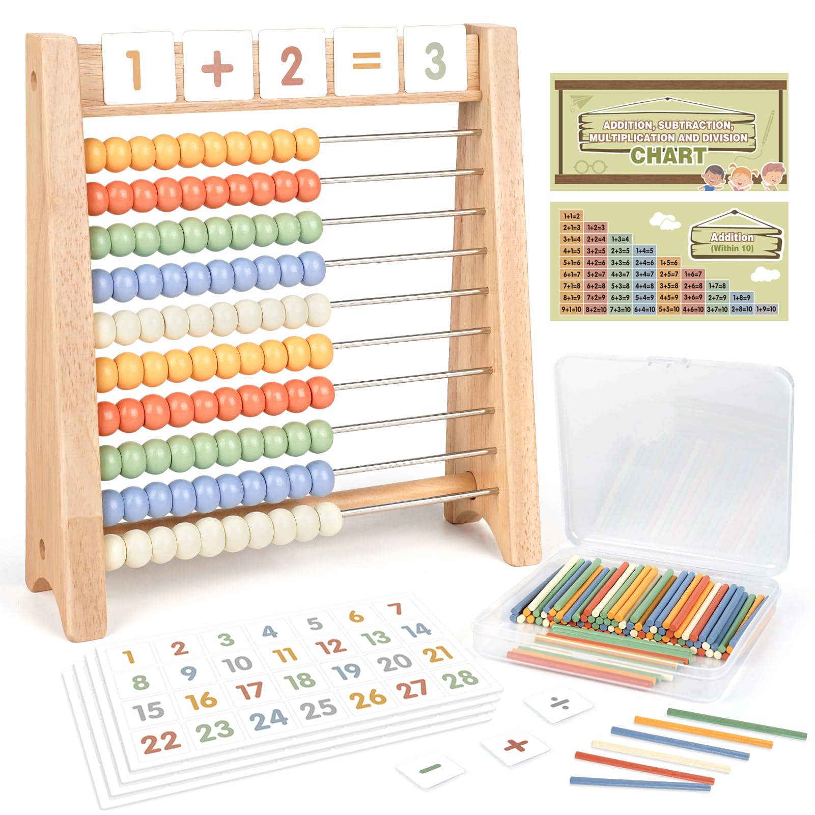 Fine Motor Skills Toy Toddler Games Wooden Abacus For Kids - Double ...